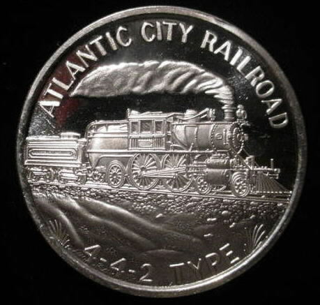 train silver round steam locomotive Atlantic City