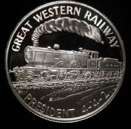 train silver round steam locomotive Great Western Railway